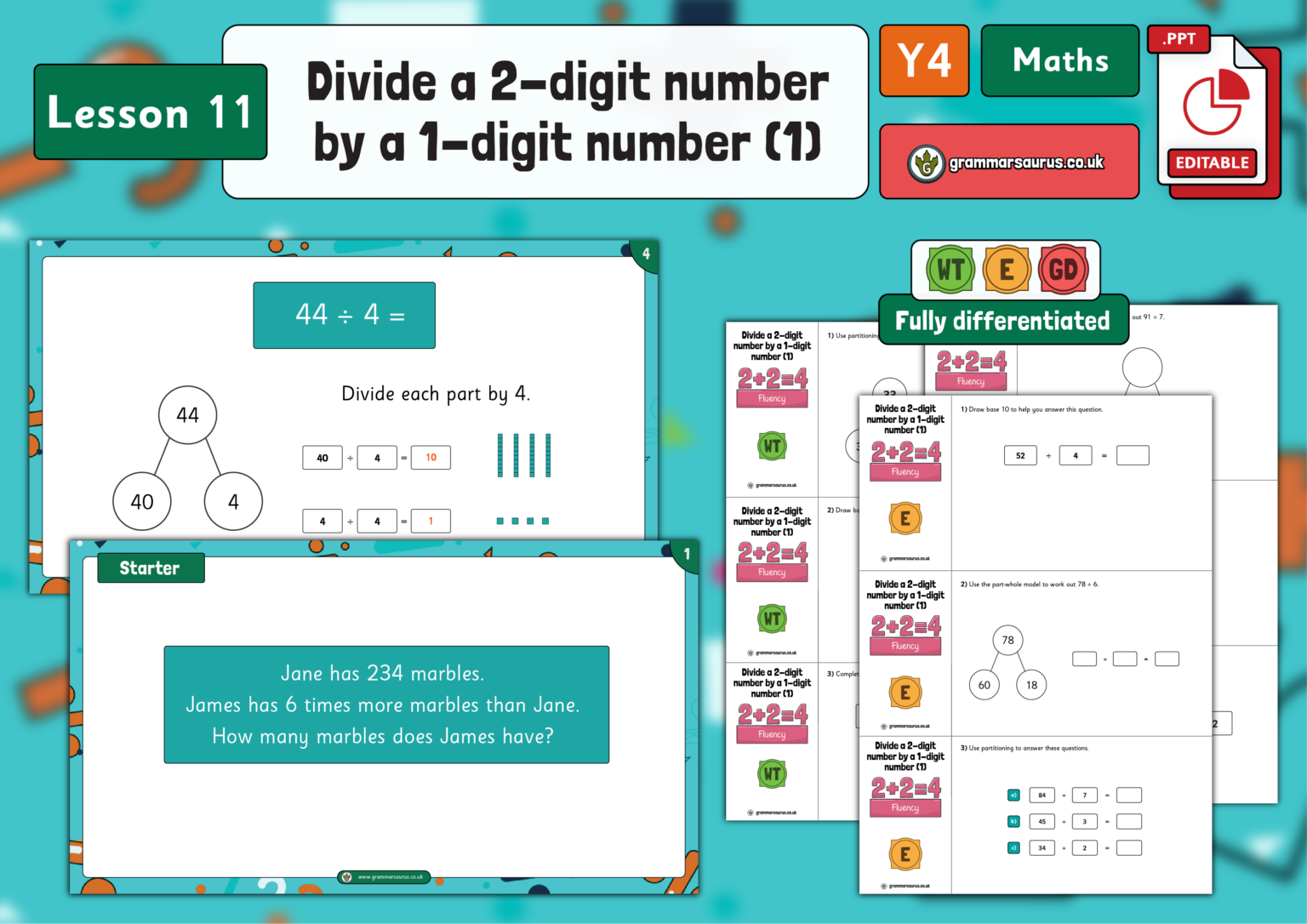 Year 4 - Multiplication and Division Part 2 - Divide a 2-digit number ...