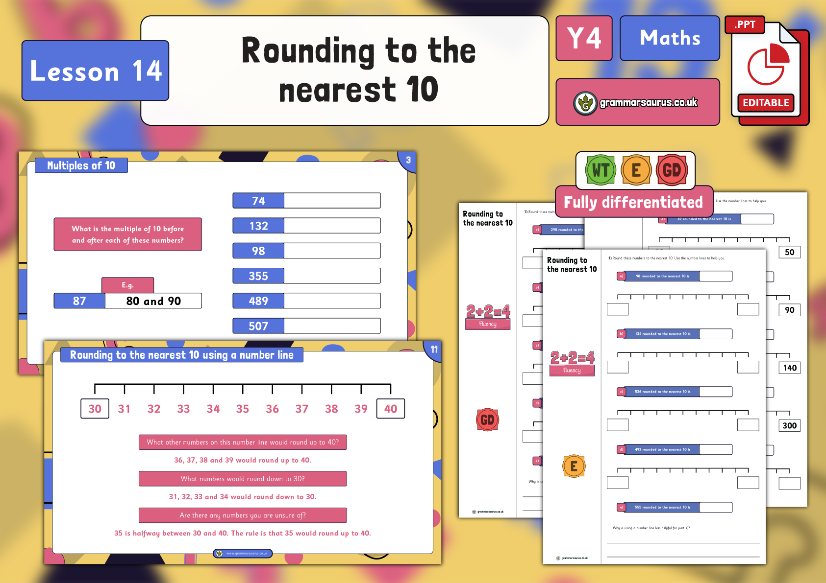 Year 4 Place Value – Rounding to the nearest 10 – Lesson 14 - Grammarsaurus