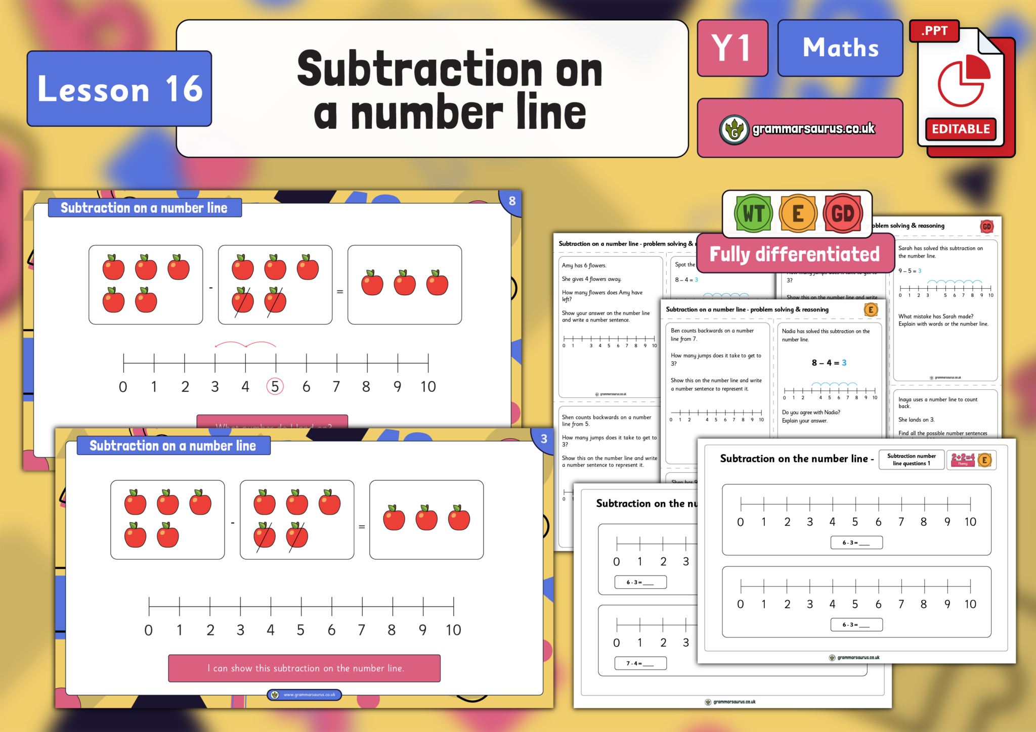 Year 1 Addition and Subtraction (within 10) - Subtraction on a number ...