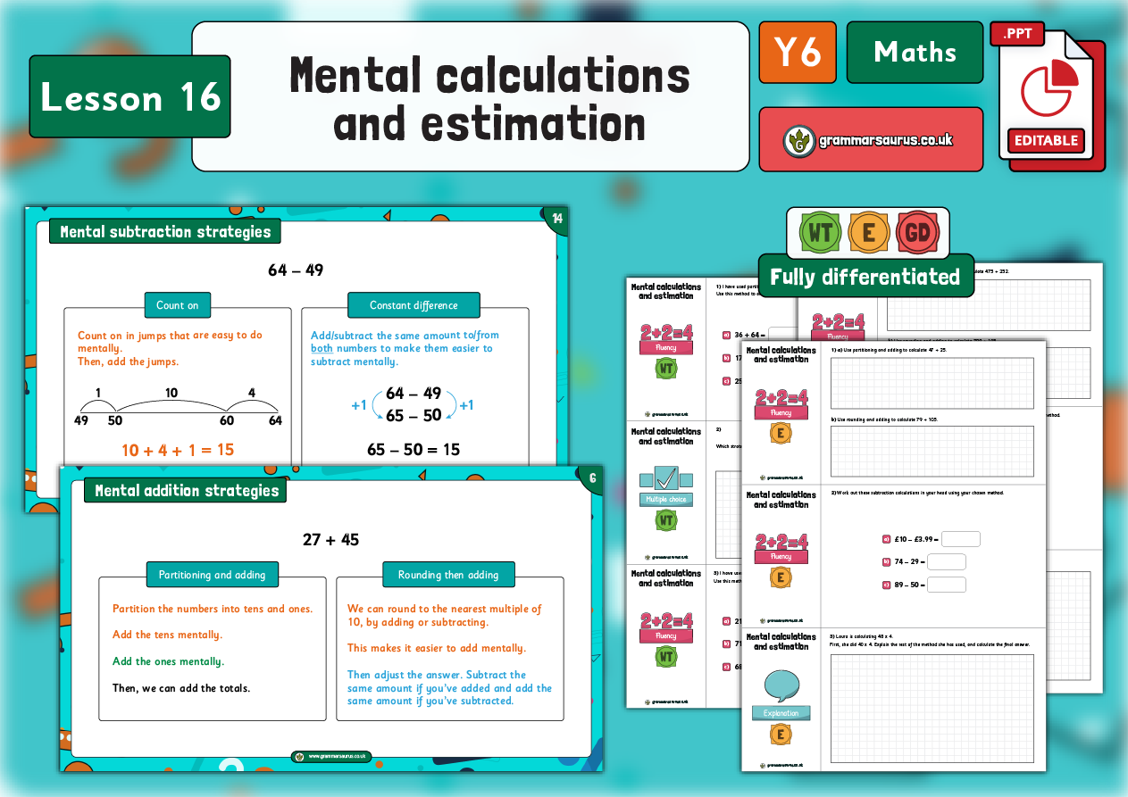 Year 6 Addition, Subtraction and Multiplication - Mental calculations ...