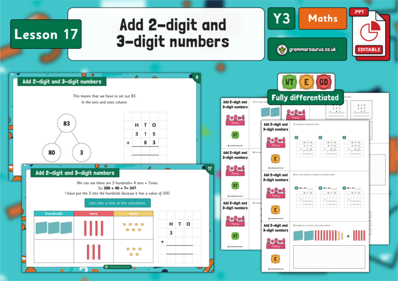 Year 3 Addition and Subtraction – Add 2-digit and 3-digit numbers ...