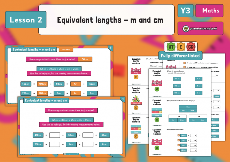 Year 3 Length and Perimeter - Equivalent lengths (m and cm) Lesson 2 ...