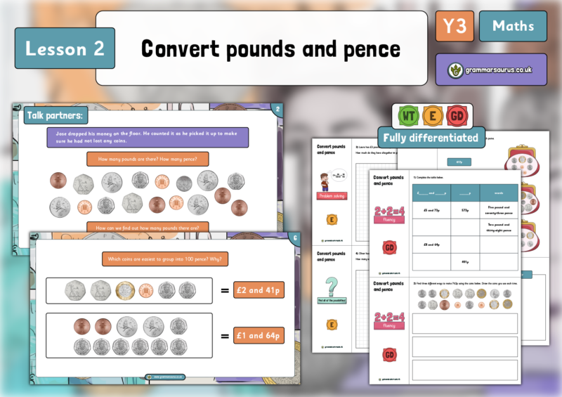 Year 3 Measurement - Money - Convert Pounds and Pence - Lesson 2 ...