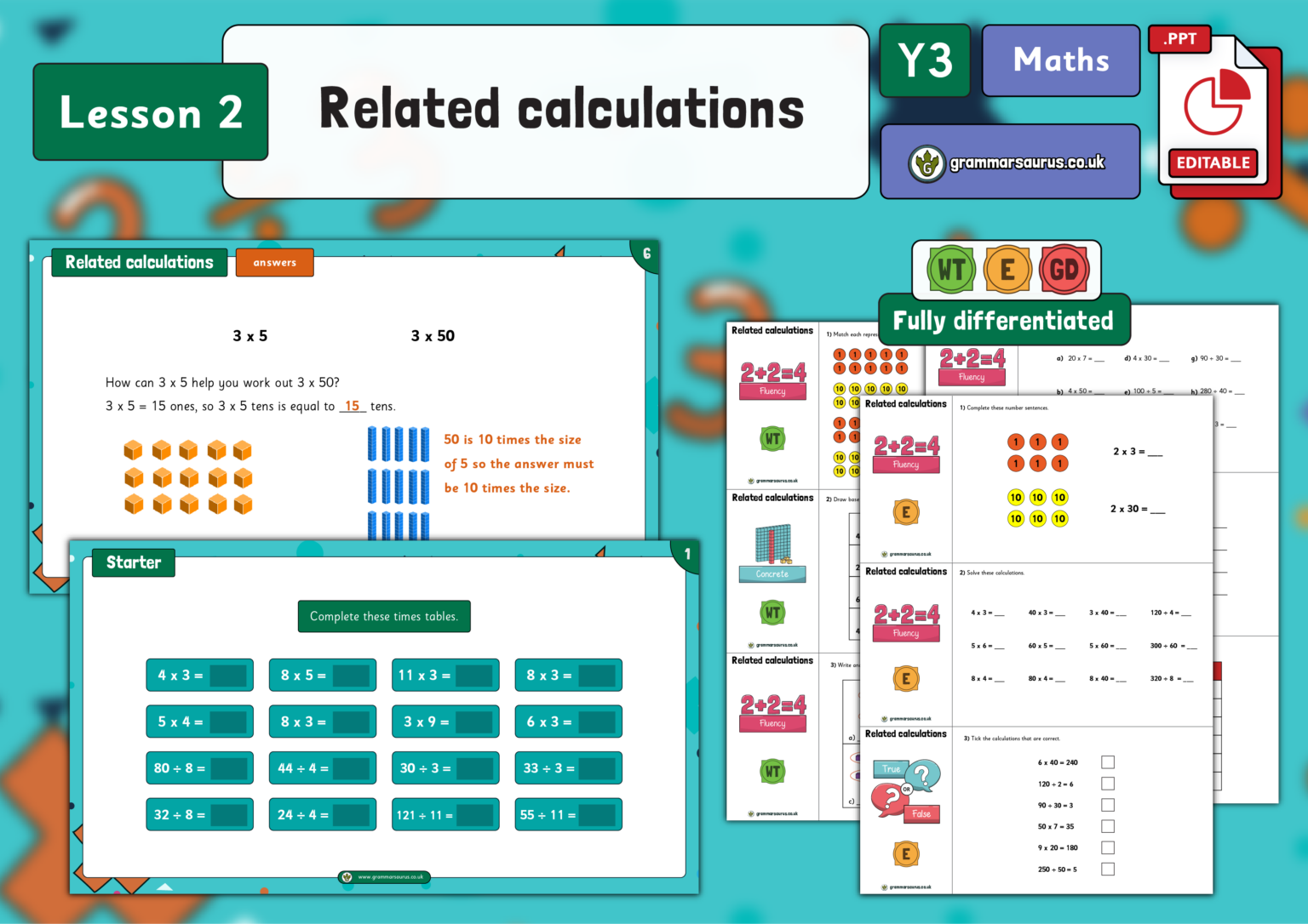 Year 3 Multiplication and Division Part 2 - Related Calculations ...