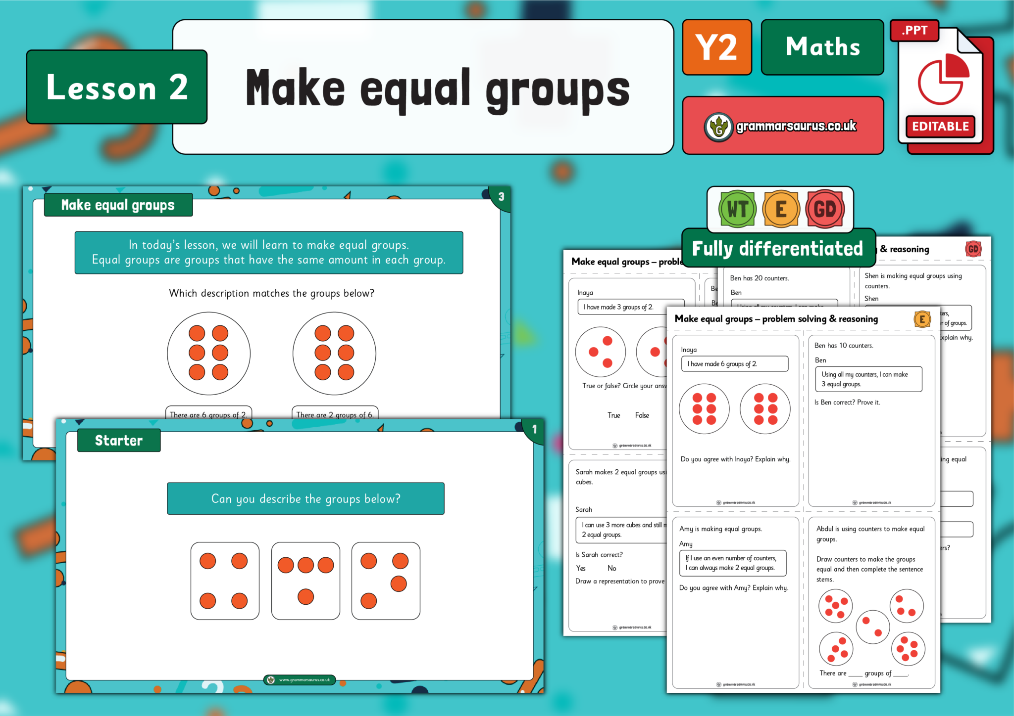 Year 2 Multiplication and Division - Make Equal Groups - Lesson 2 ...
