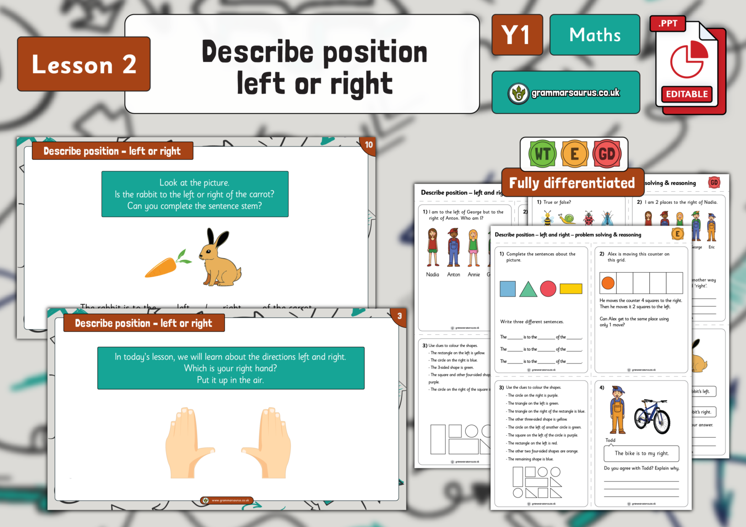 Year 1 - Position and Direction - Describe position left or right ...