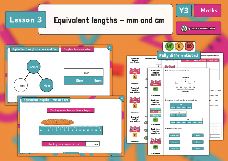 Year 3 Length and Perimeter - Equivalent lengths (mm and cm) Lesson 3 ...