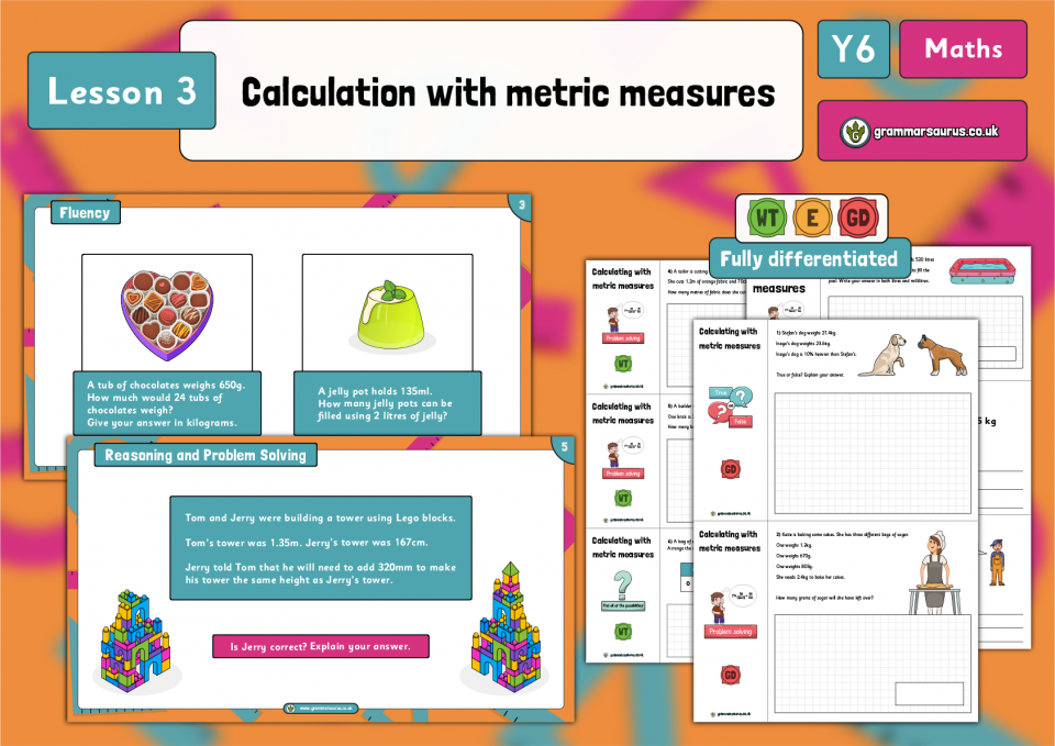 Year 6 Converting Units - Calculating with Metric Measures - Lesson 3 ...