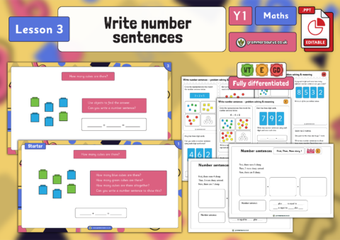 Year 1 Addition and Subtraction (within 10)- Write number sentences ...