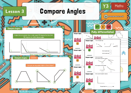 Year 3 Properties of Shape - Compare Angles - Lesson 3 - Grammarsaurus