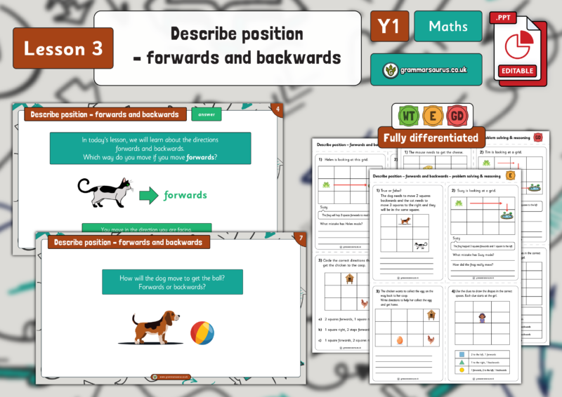 Year 1 - Position and Direction - Describe position - forwards and ...