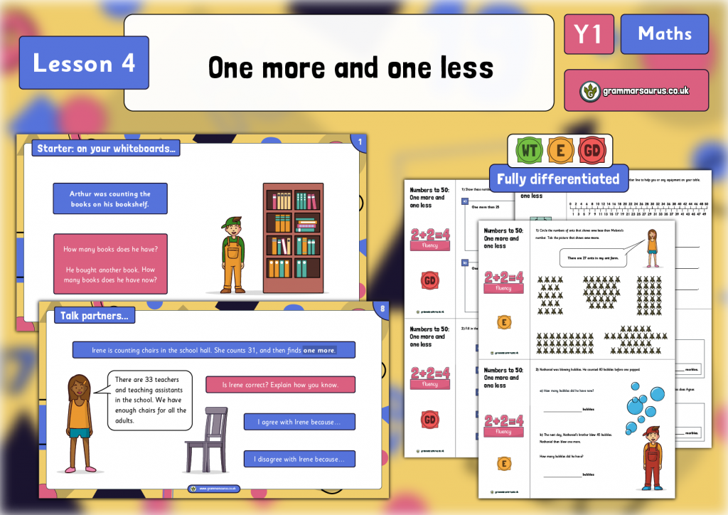 Year 1 Place Value within 50 One More And One Less Lesson 4