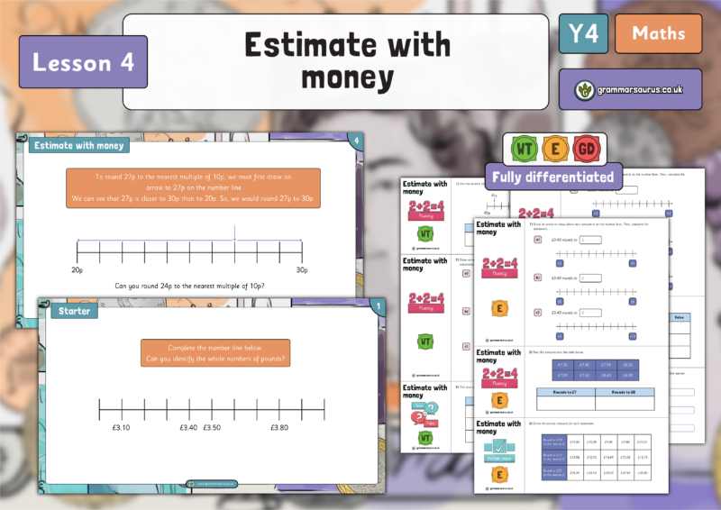 Year 4 Money - Estimate with money - Lesson 4 - Grammarsaurus
