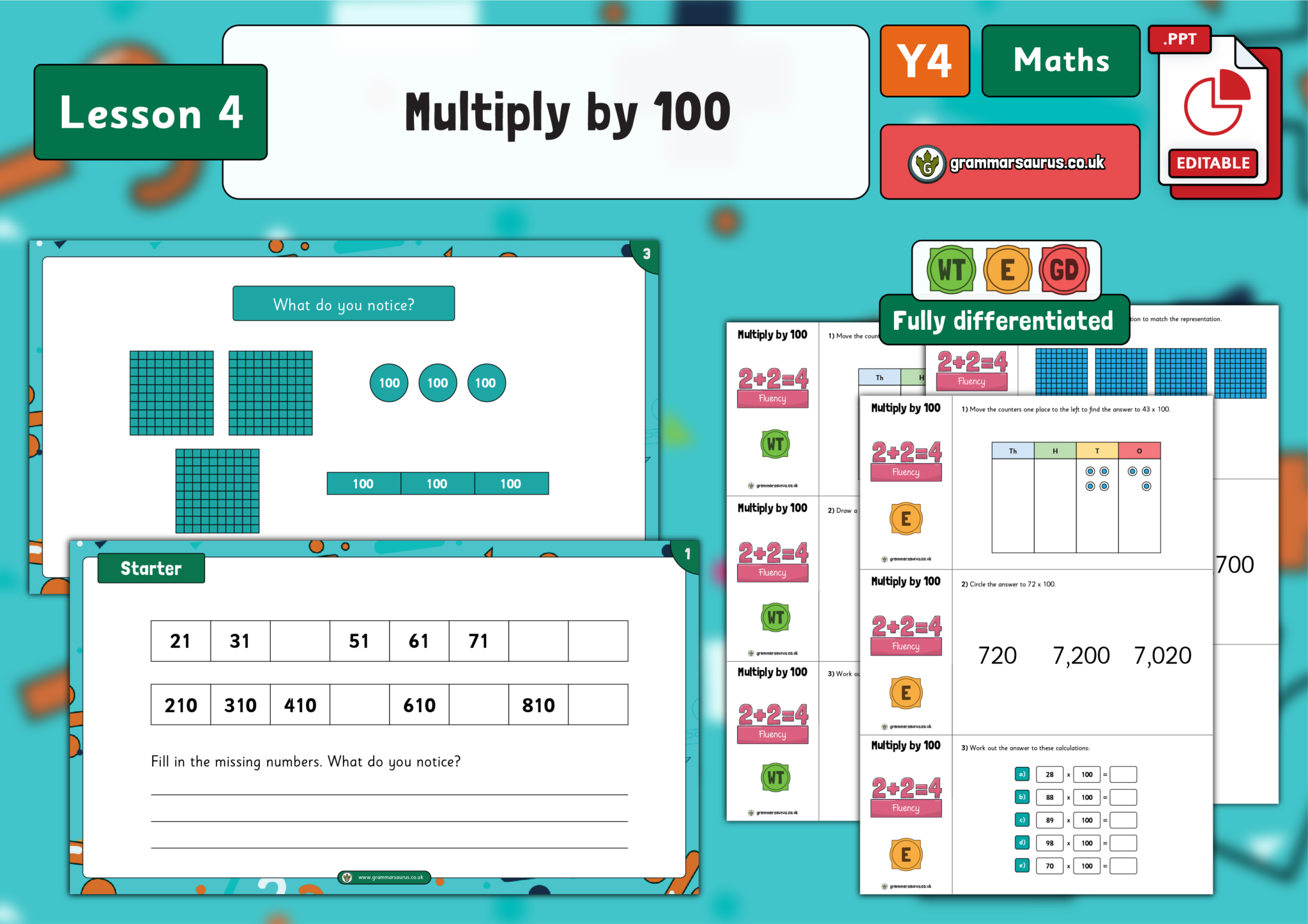 Year 4 - Multiplication and Division Part 2 - Multiply by 100 - Lesson ...