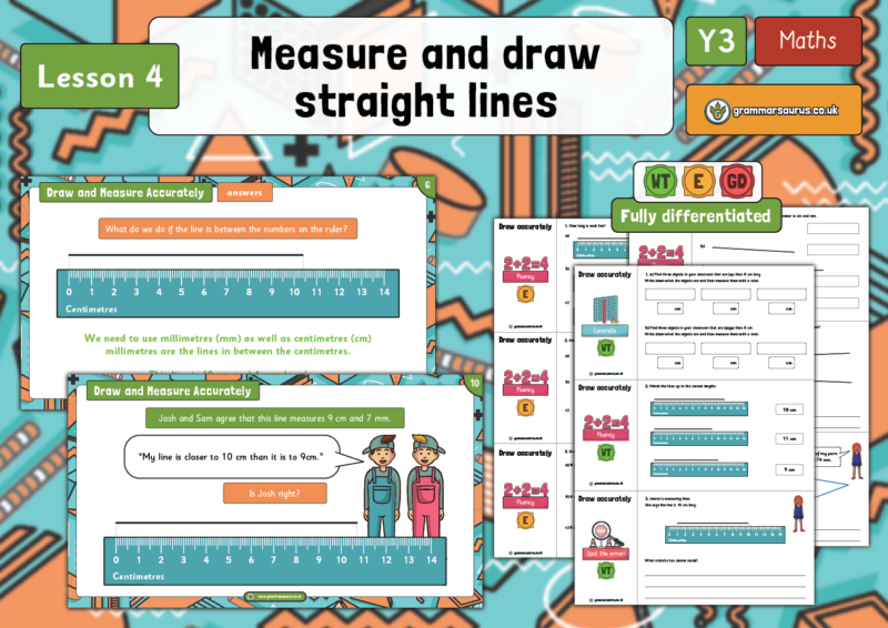Year 3 Properties of Shape - Measure and draw straight lines - Lesson 4 ...