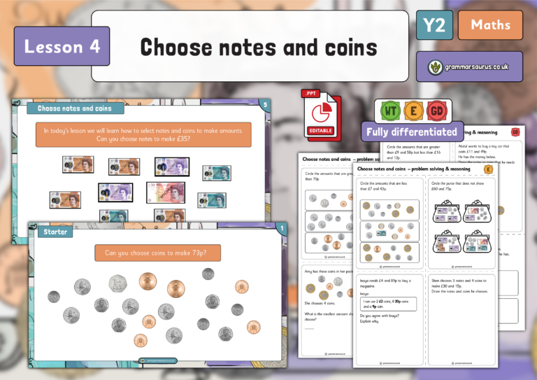 Year 2 Measurement - Money - Choose notes and coins- Lesson 4 ...