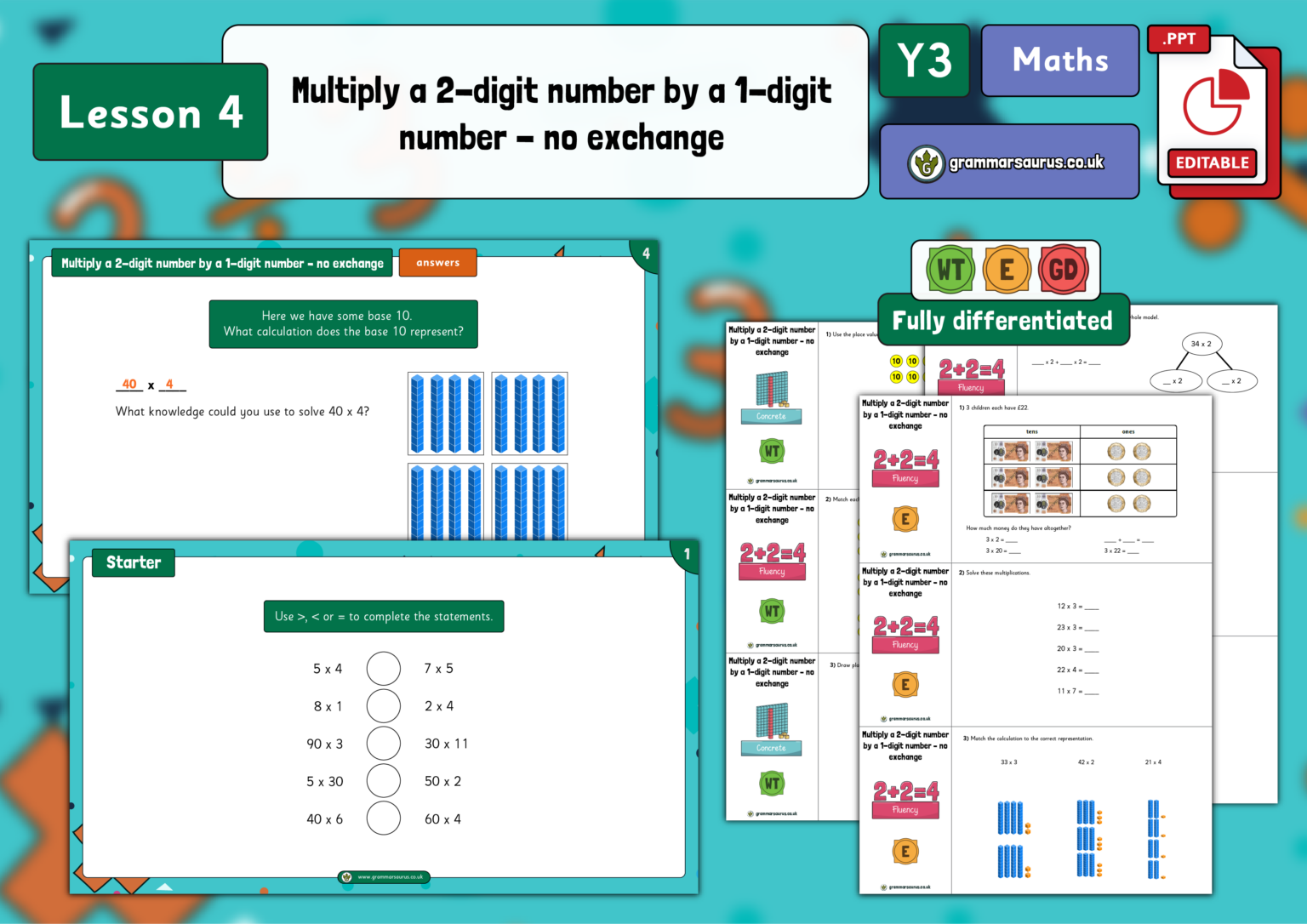 Year 3 Multiplication and Division Part 2 - Multiplying a 2-digit number by a 1-digit number ...