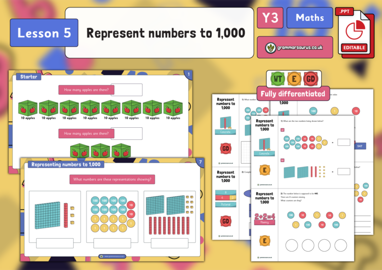 Year 3 Place Value – Represent numbers to 1,000 – Lesson 5 - Grammarsaurus