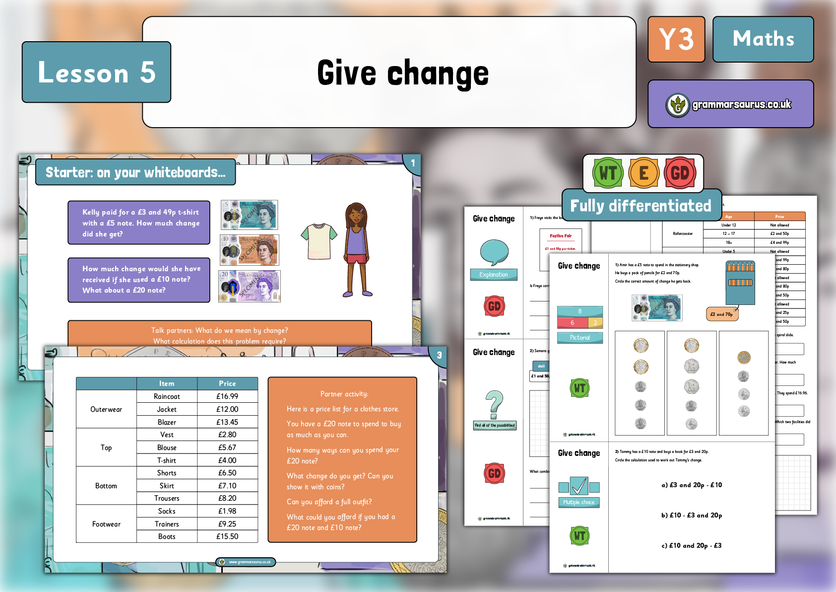 Year 3 Measurement Money Give Change Lesson 5 Grammarsaurus Year 3 Measurement Money Give Change Lesson 5 Grammarsaurus