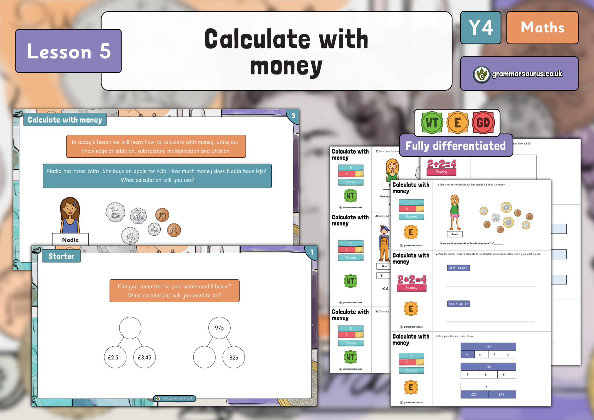 Year 4 Money - Calculate with money - Lesson 5 - Grammarsaurus
