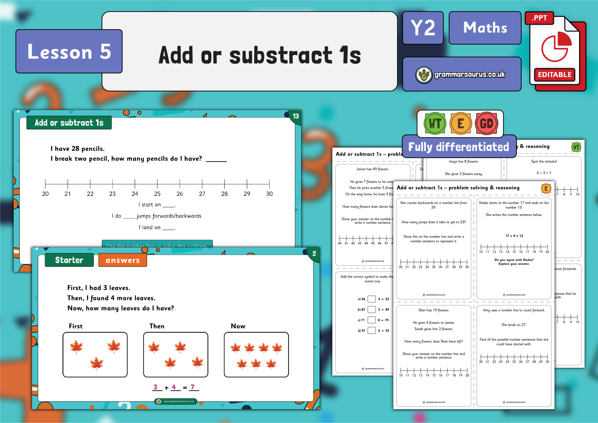Year 2 Addition and Subtraction - Add or subtract 1s - Lesson 5 ...