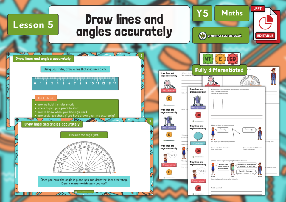 Year 5 Properties of Shape – Draw lines and angles accurately - Lesson ...