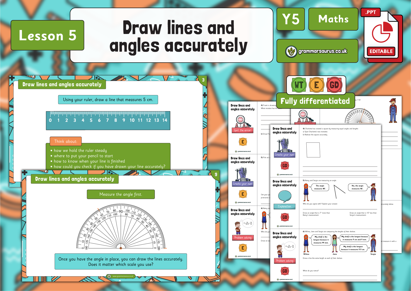 Year 5 Properties of Shape – Draw lines and angles accurately - Lesson ...