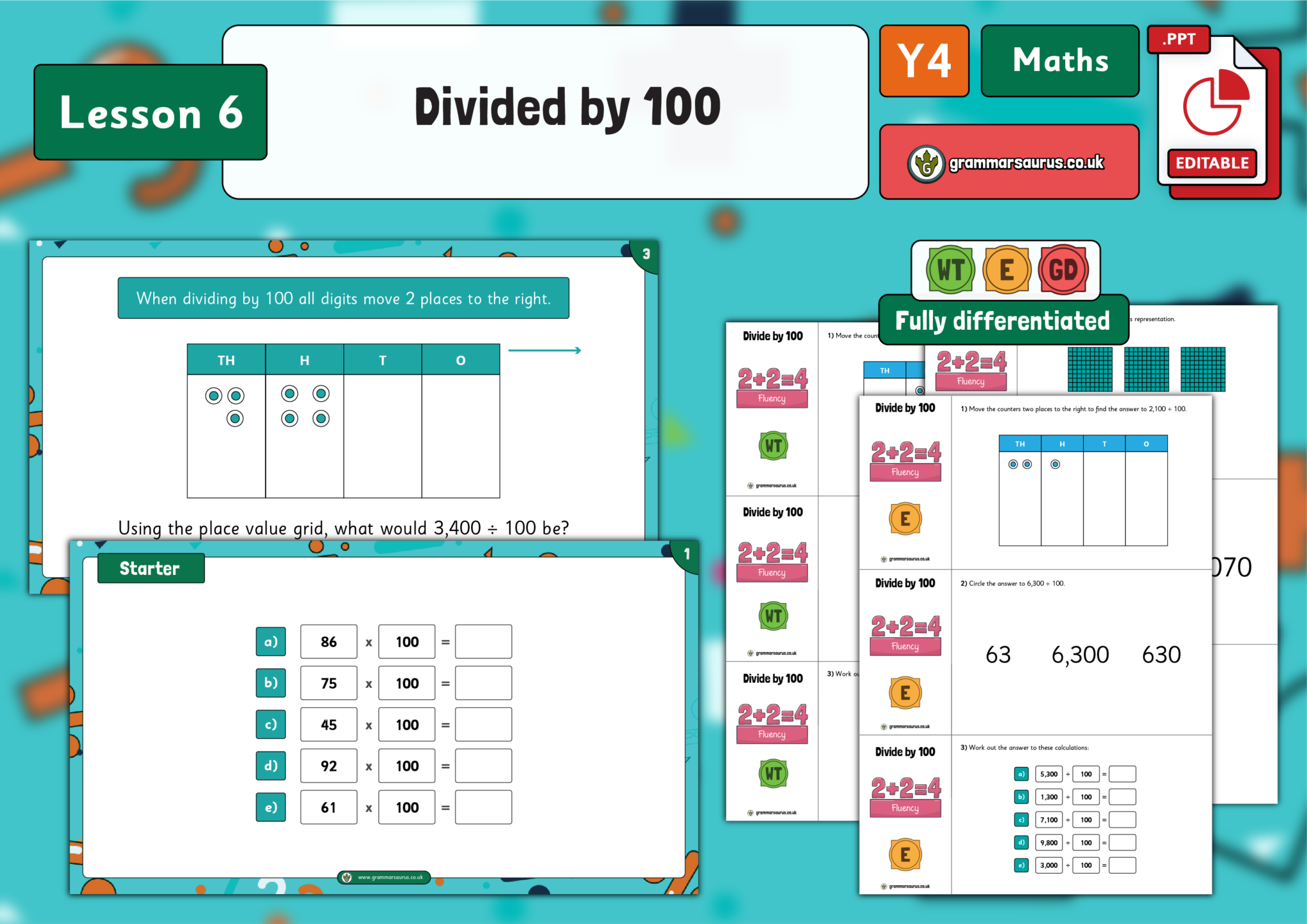 Year 4 - Multiplication and Division Part 2 - Divided by 100 - Lesson 6 ...