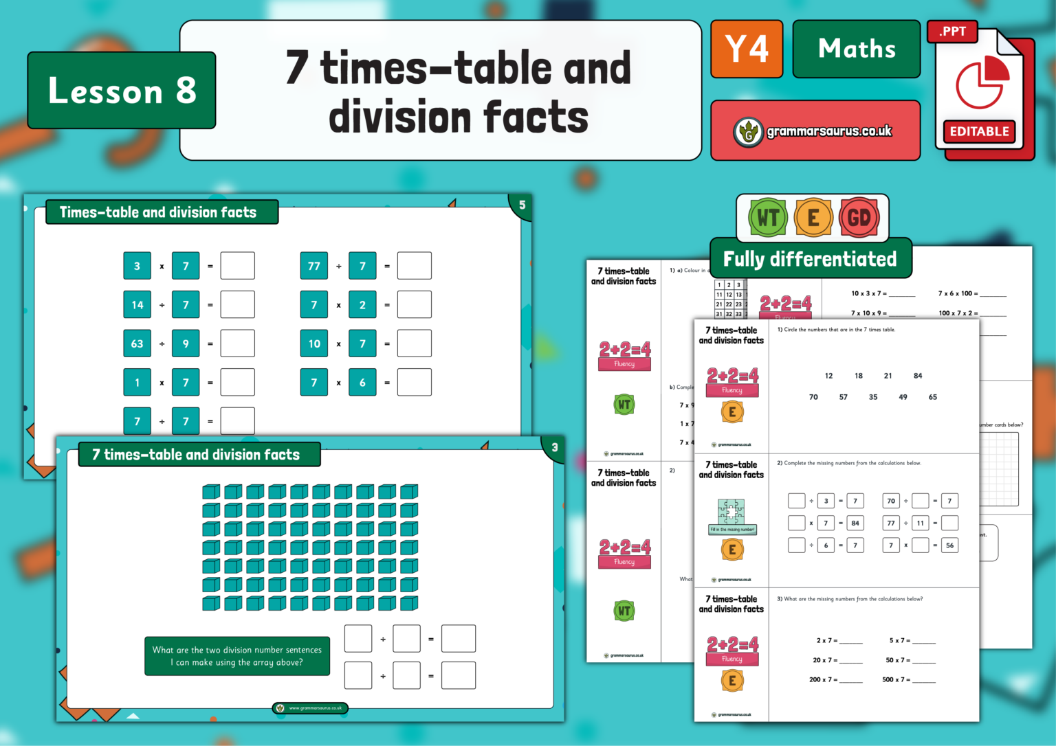 Year 4 Multiplication and Division - 7 times-table and division facts ...