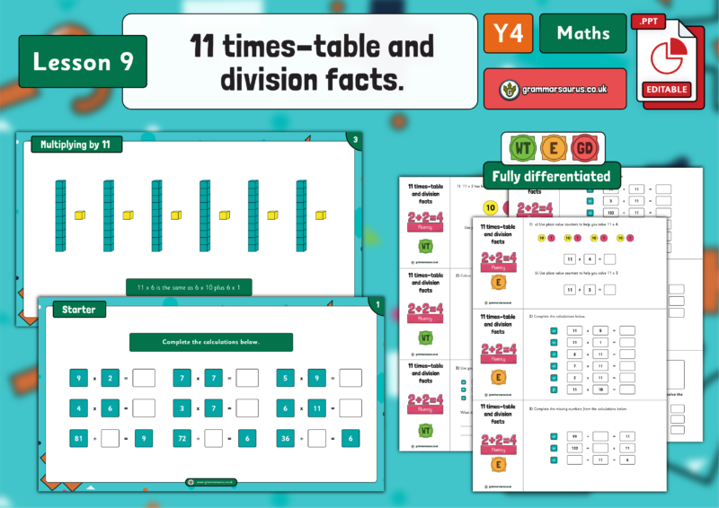 Year 4 Multiplication and Division – 11 times-table and division facts ...