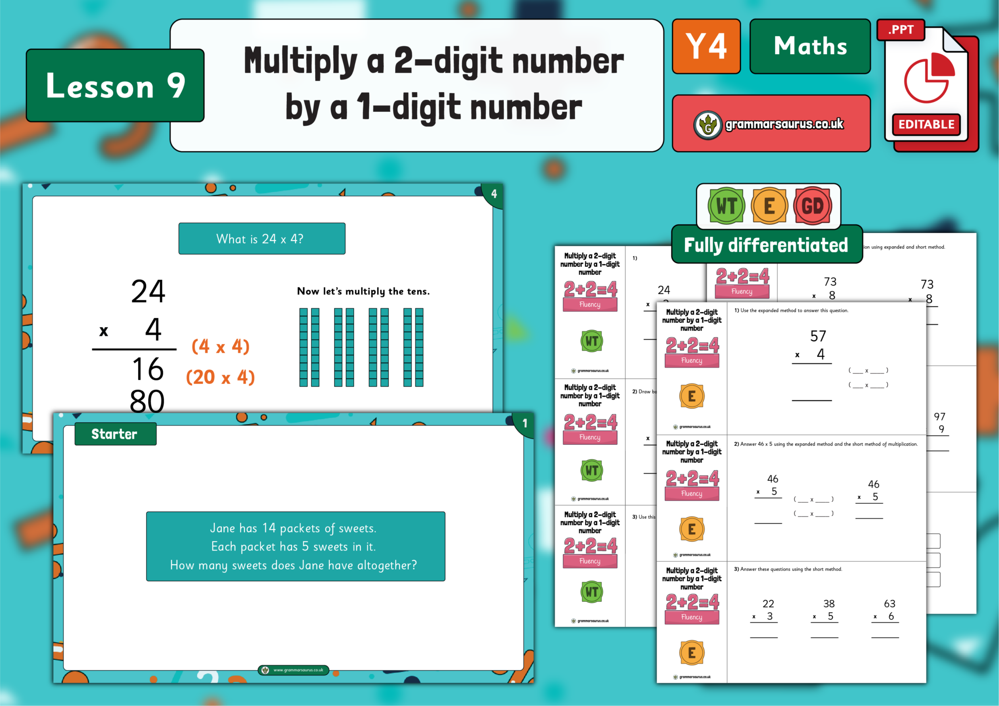 Year 4 - Multiplication and Division Part 2 - Multiply a 2 digit number ...