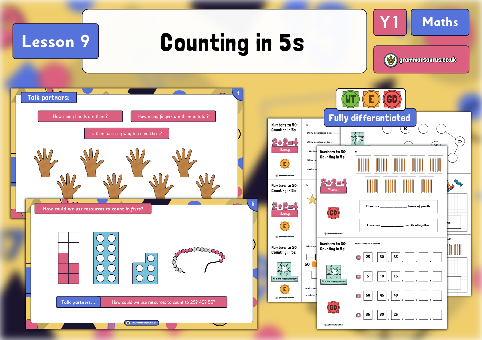 Year 1 Place Value within 50 Counting In 5s Lesson 9 Grammarsaurus