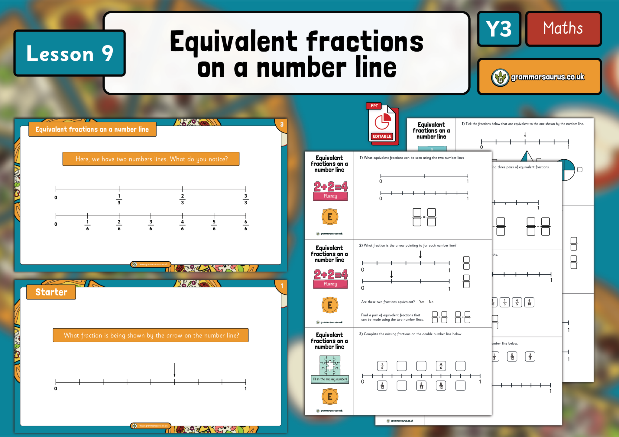Year 3 Fractions – Equivalent fractions on a number line– Lesson 9 ...