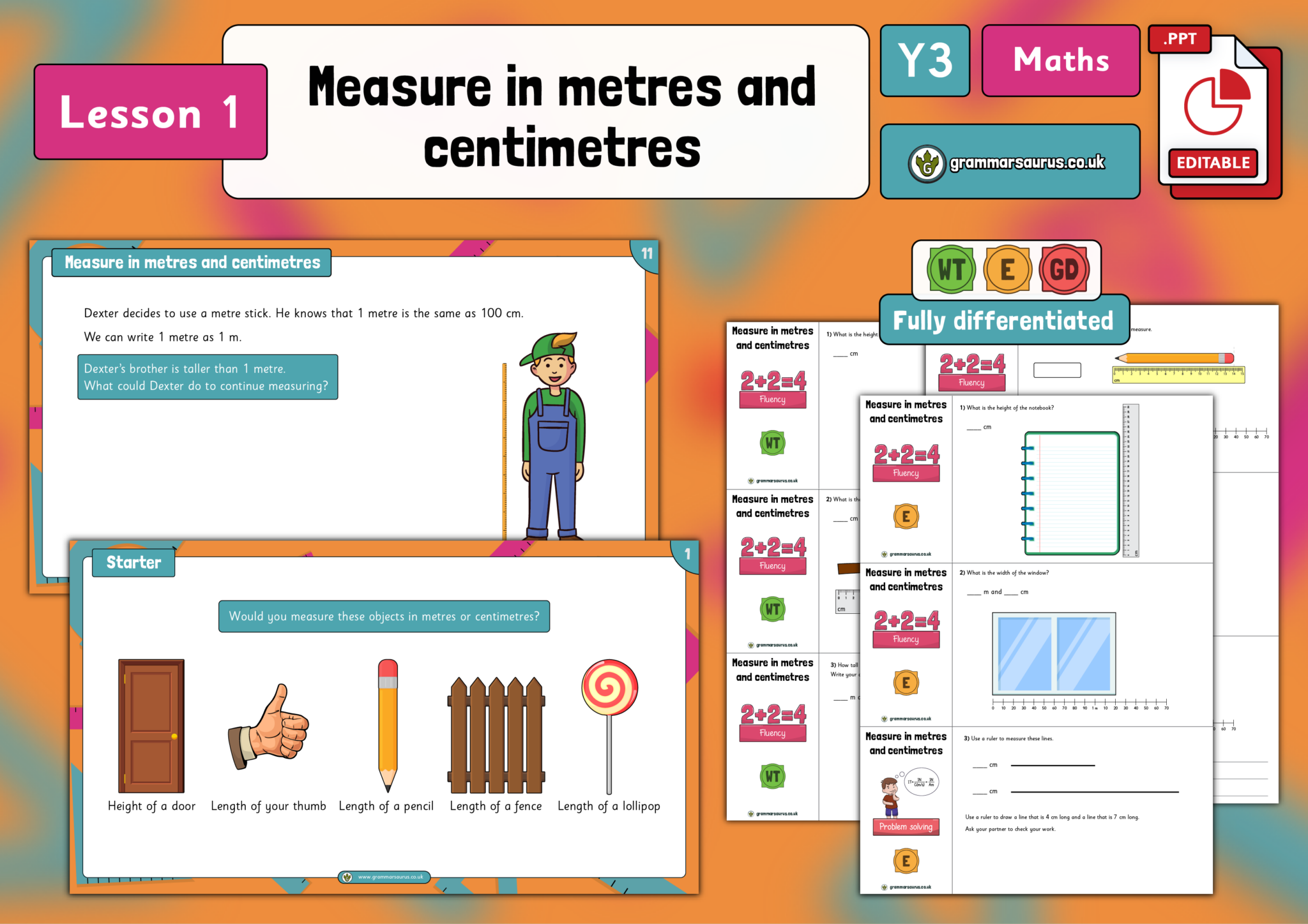 Year 3 Length and Perimeter - Measure in metres and centimetres ...