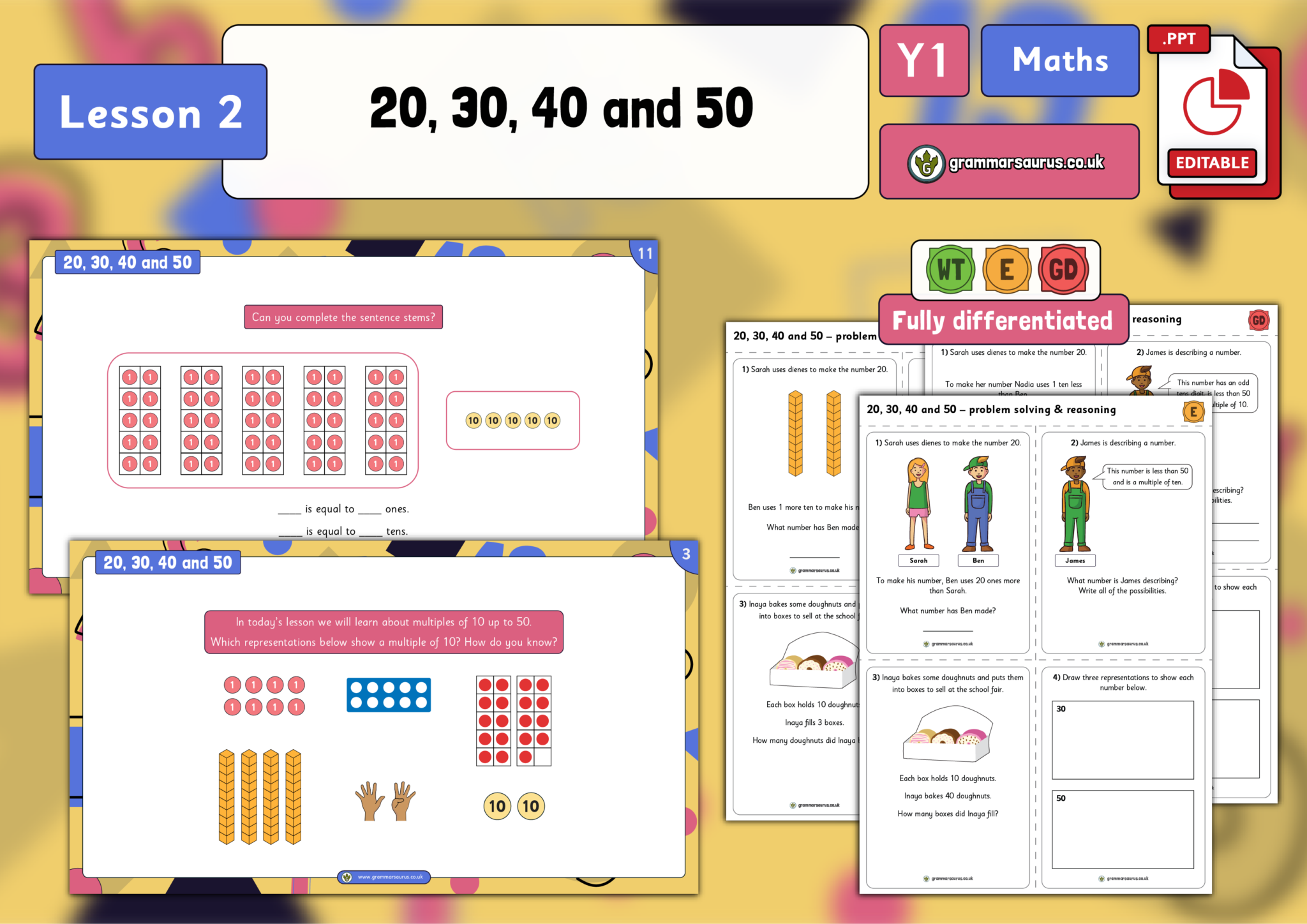 Year 1 Place Value (within 50) - 20, 30, 40 and 50 - Lesson 2 ...
