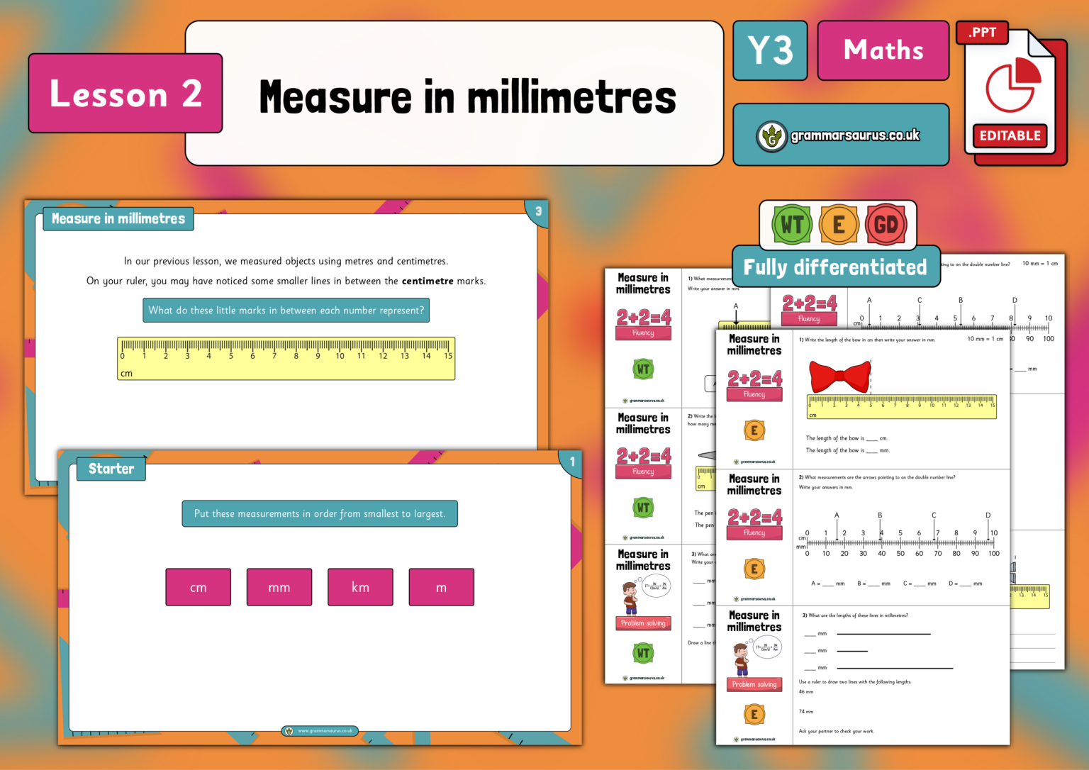 Year 3 Length and Perimeter - Measure in millimetres - Lesson 2 ...