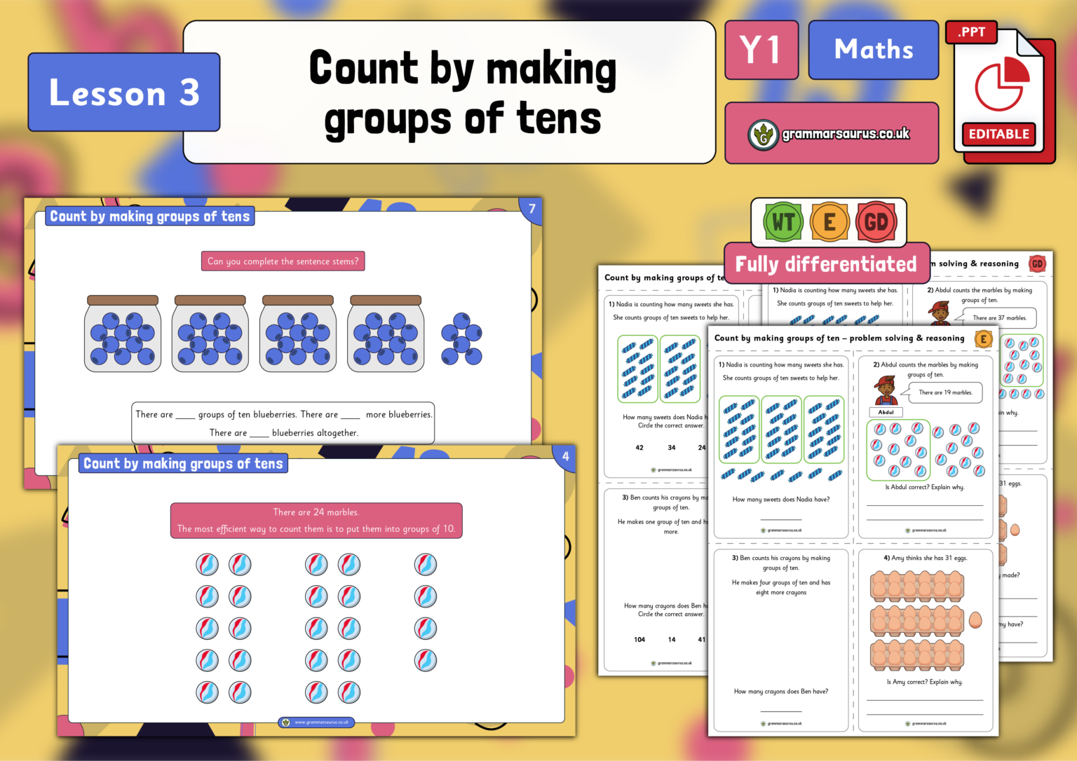 Year 1 Place Value (within 50) - Count by making groups of 10 - Lesson ...
