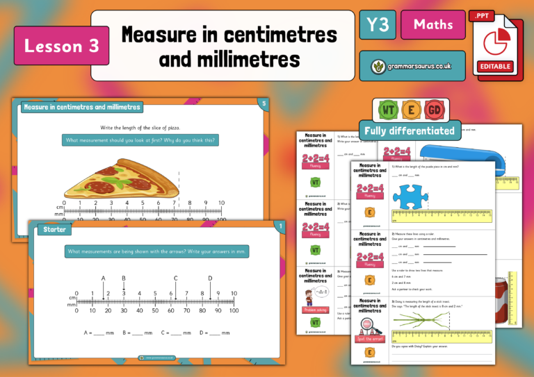 Year 3 Length and Perimeter - Measure in centimetres and millimetres ...