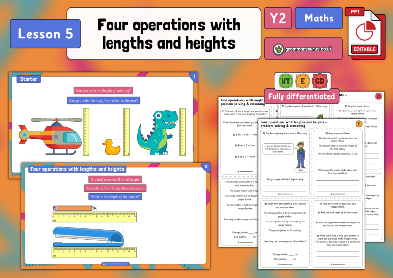 Year 2 Length and Height - Four operations with lengths and heights ...