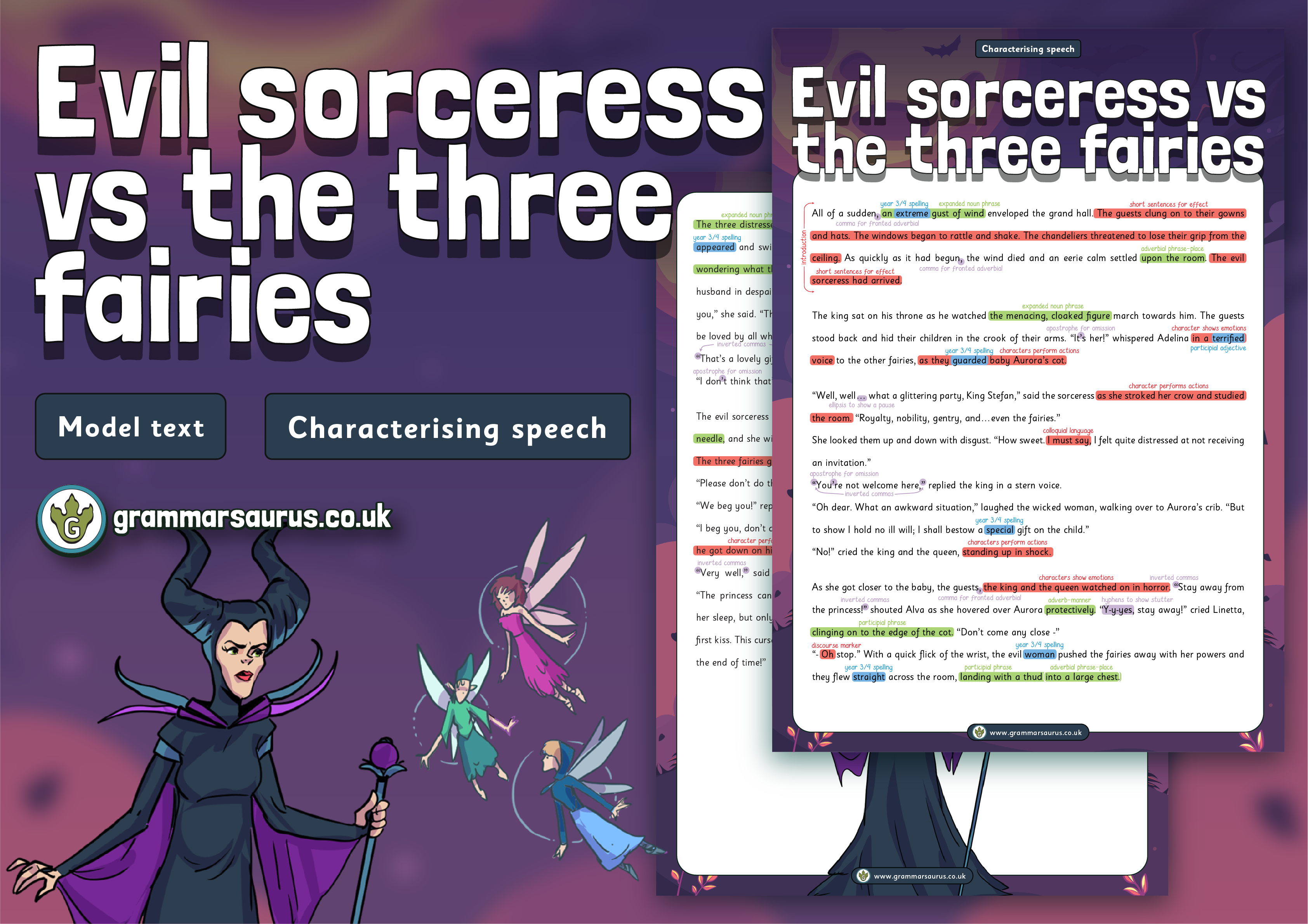 Year 4 Model Text – Characterising speech - Evil sorceress vs the three ...