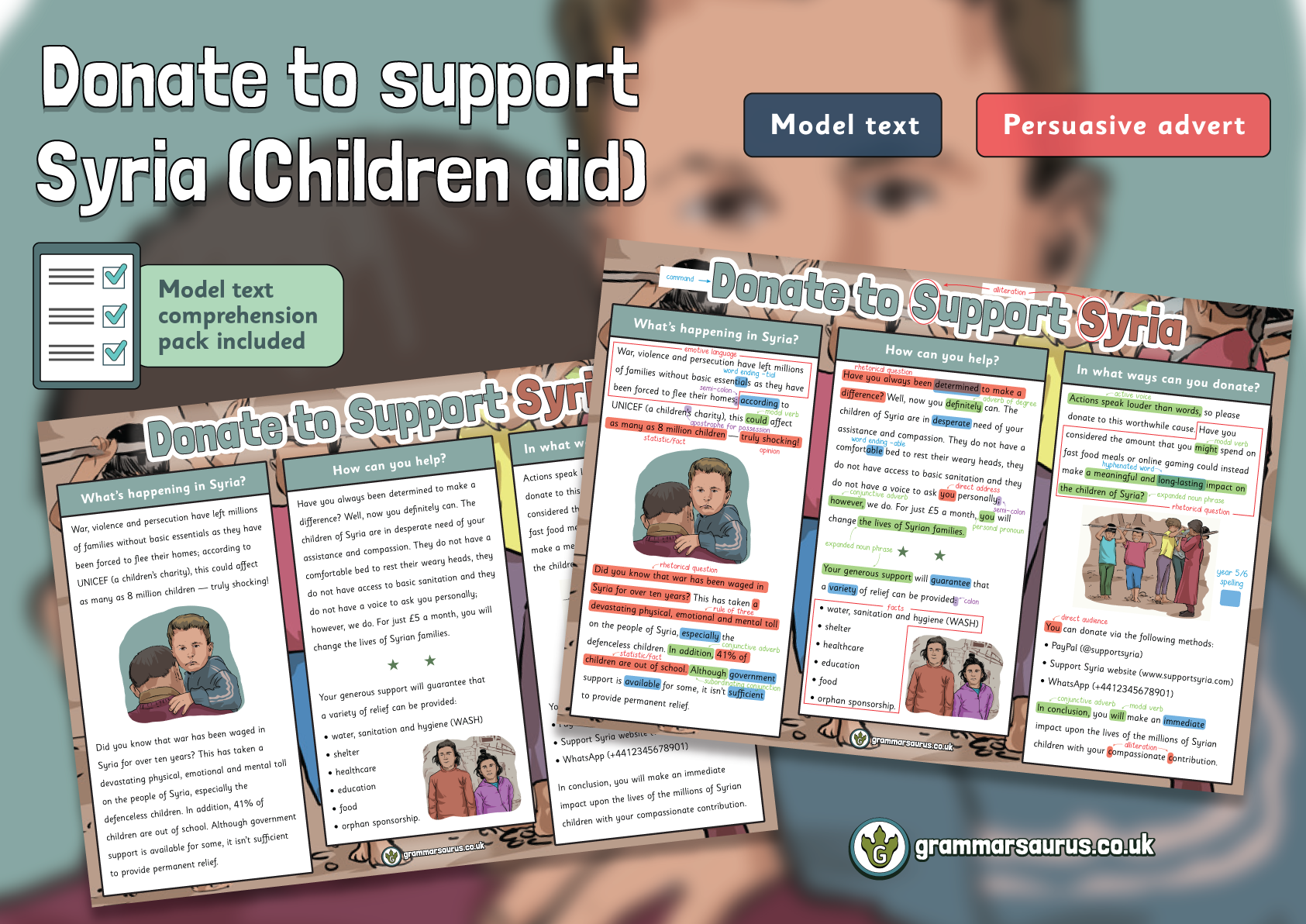 Year 6 Model Text – Persuasive advert – Donate to support Syria ...