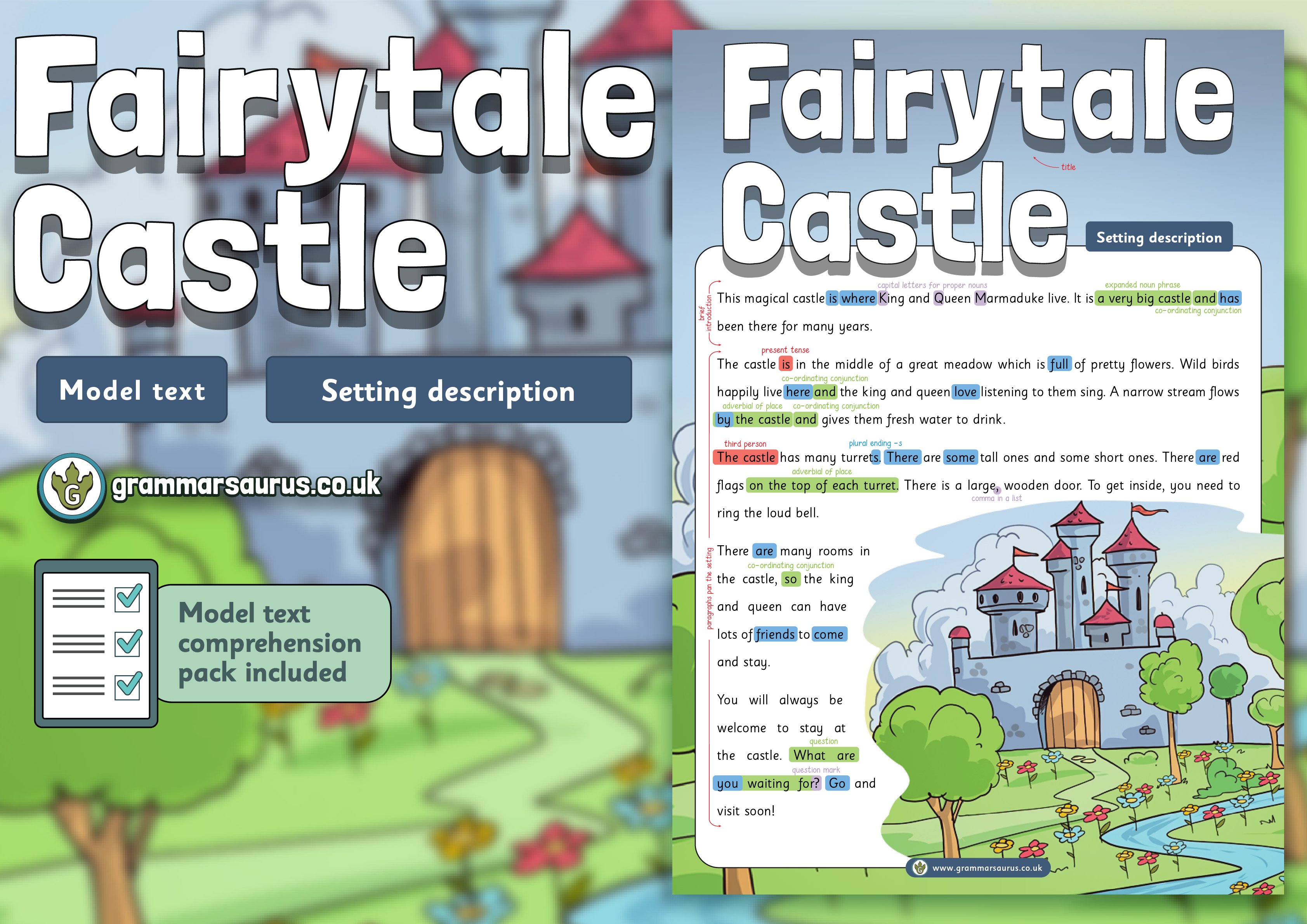 Year 1 Model Text - Setting description - Fairytale Castle - Grammarsaurus