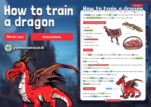 Year 1 Model Text – Instructions – How to train a dragon - Grammarsaurus