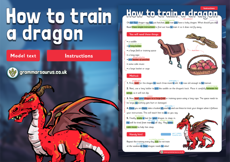 Year 1 Model Text – Instructions – How to train a dragon - Grammarsaurus