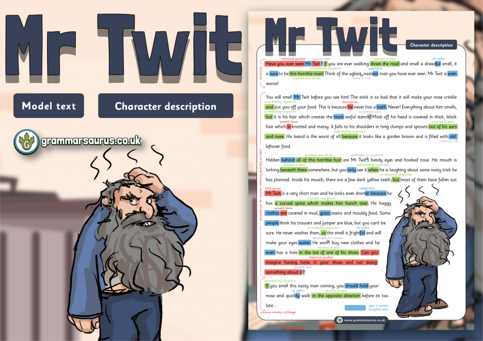 Y2 Narrative - Character description - Grammarsaurus