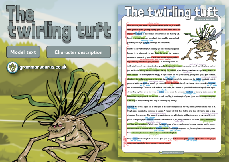 Year 3 Model Text – Character description – Twirling tuft - Grammarsaurus