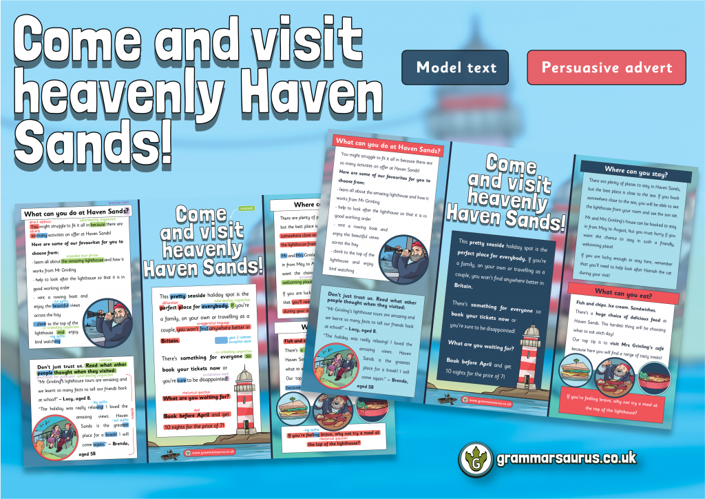 Y2 Persuasive - Advert/leaflet - Grammarsaurus