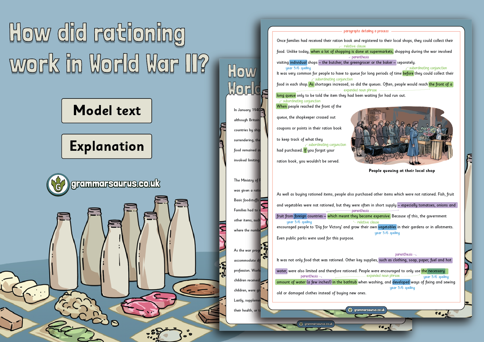 Year 5 Model Text - Explanation - How did rationing work in World War ...