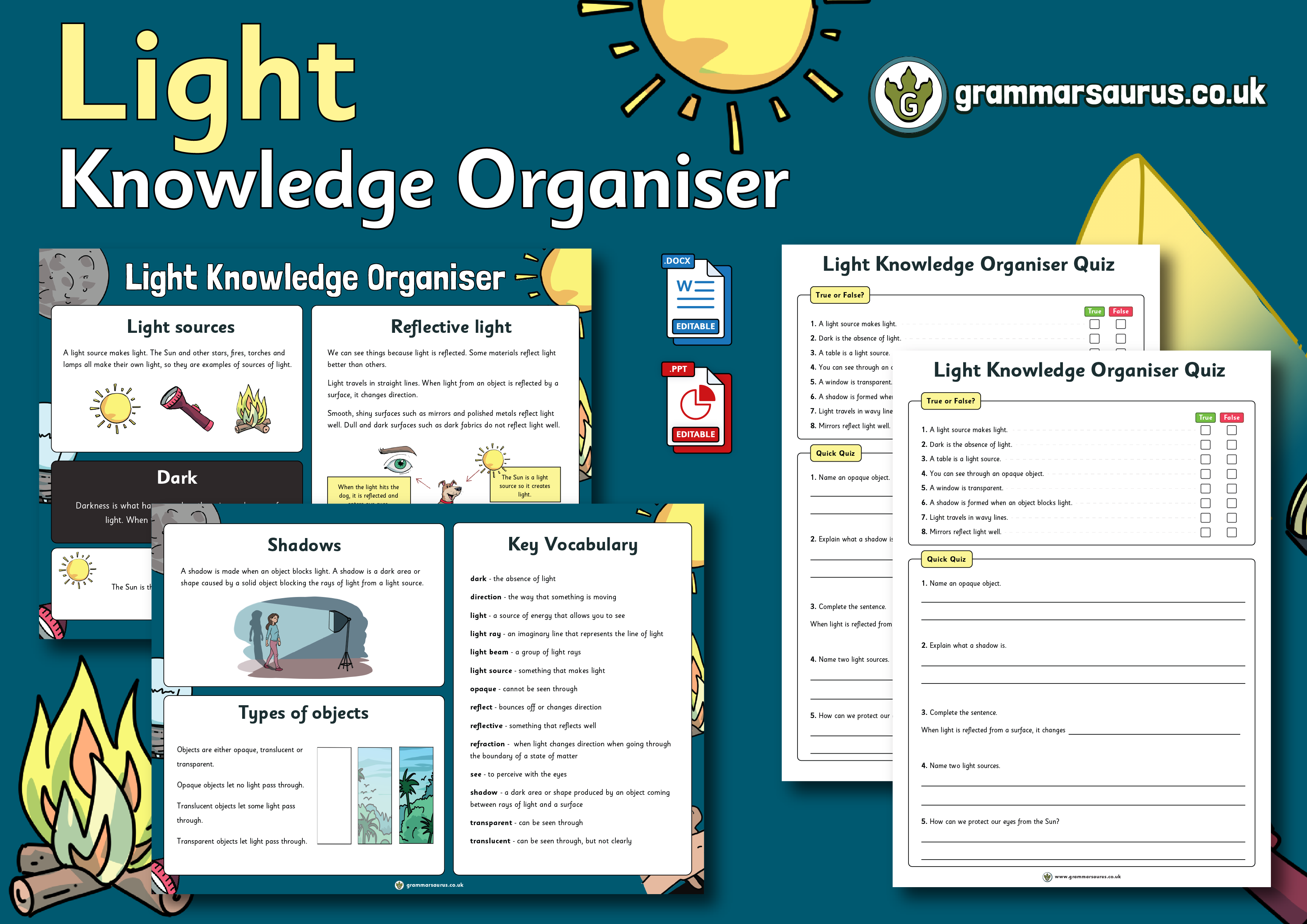 Year 3 Science – Light – Knowledge Organiser - Grammarsaurus