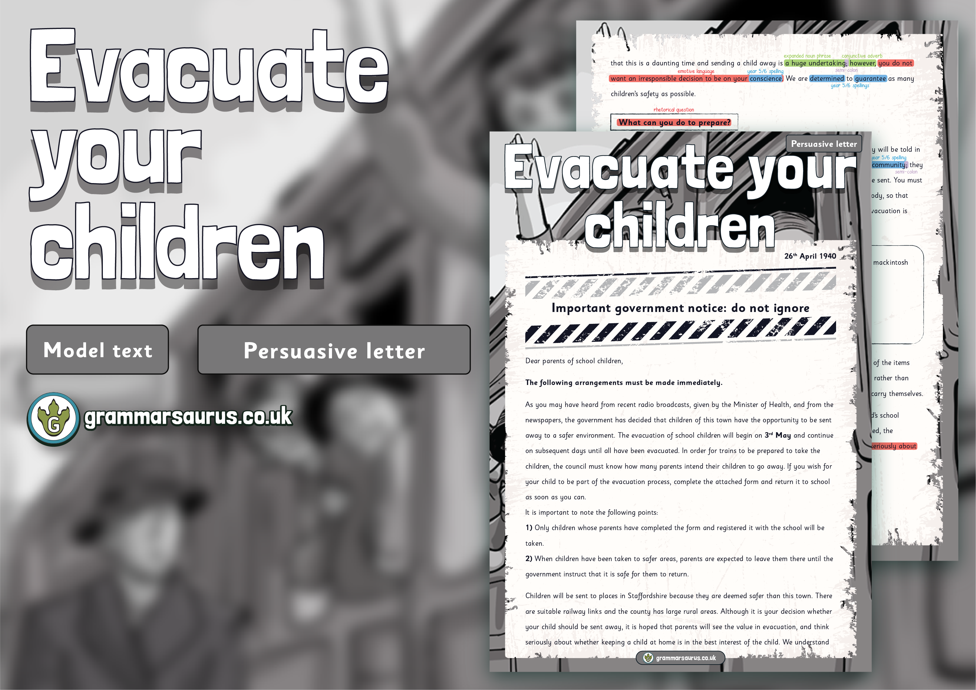 Year 6 Model Text – Persuasive letter – Evacuate your children ...